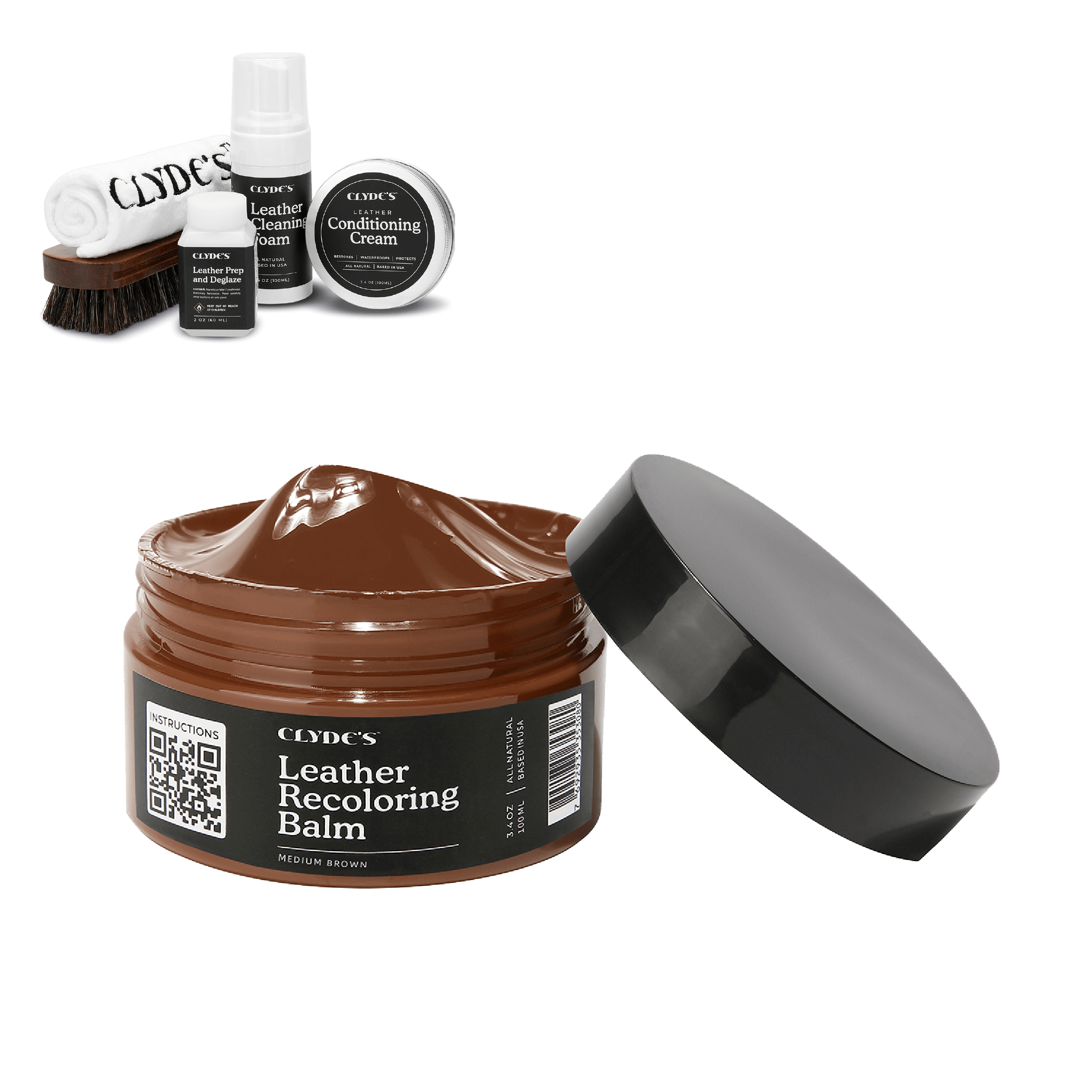 4-Step Leather Recoloring Kit | Cleans, Restores, and Protects Leather ...